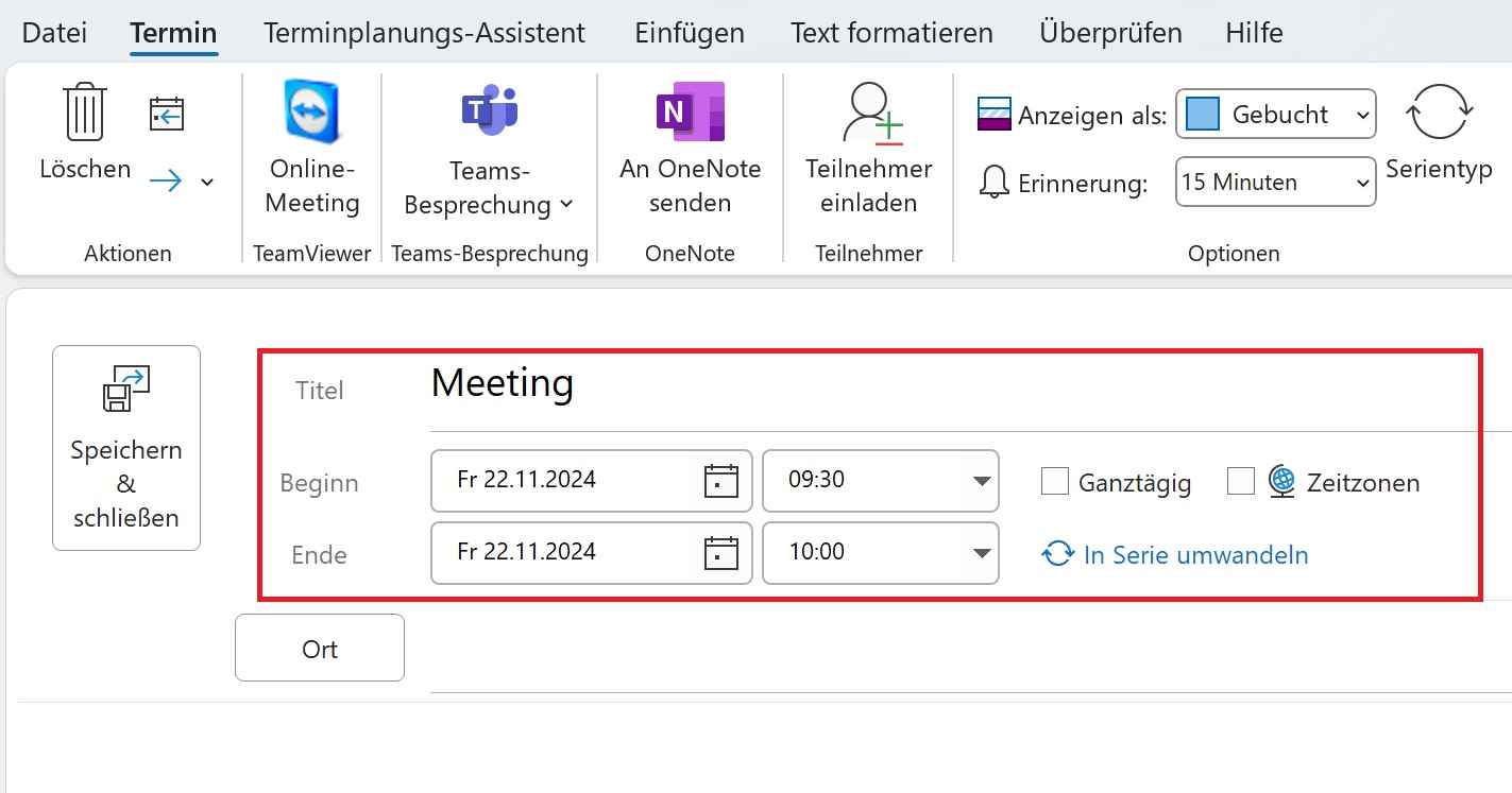 Check the availability of meeting rooms in Outlook