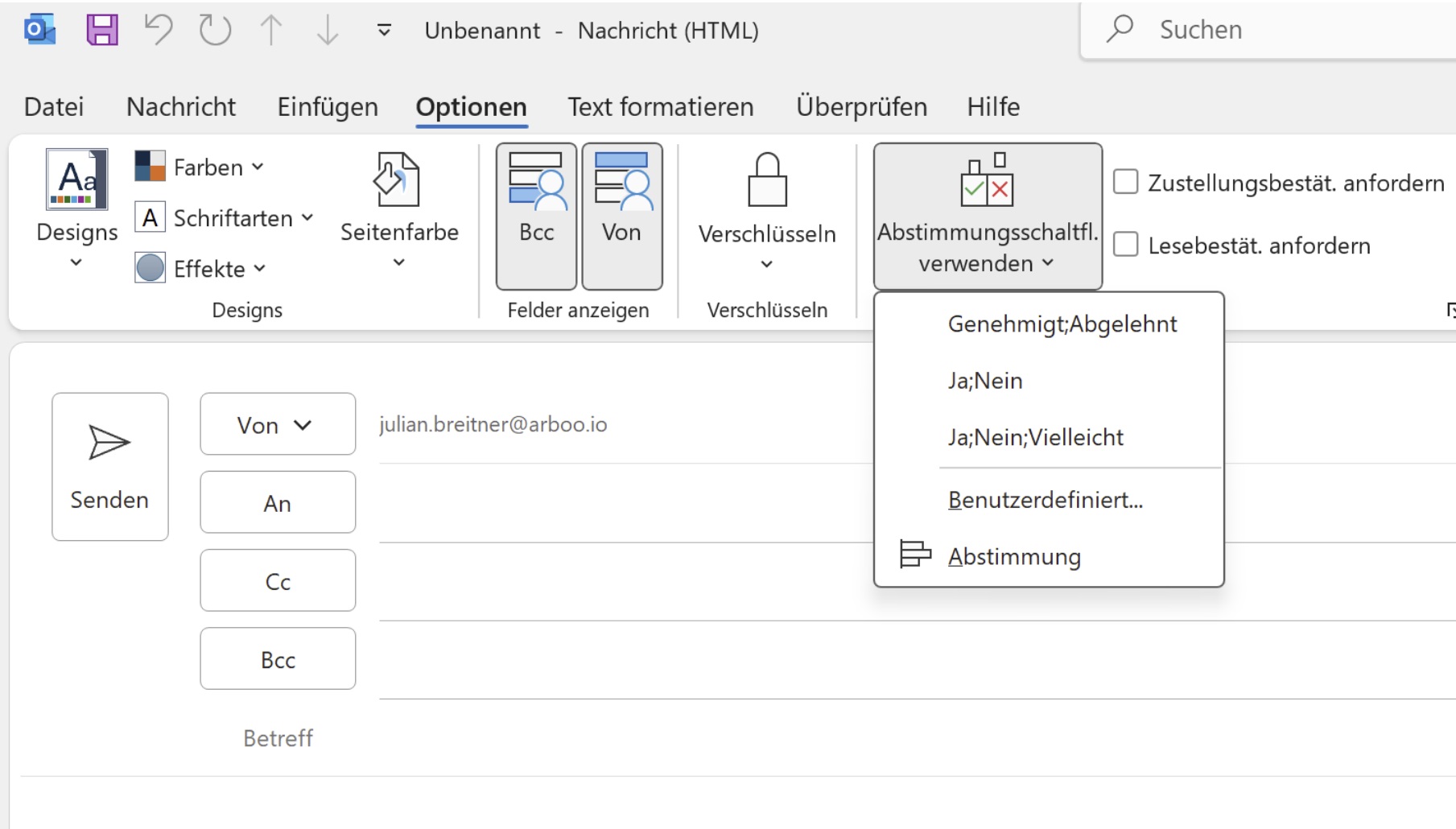 How to use Voting Buttons in Outlook Messages